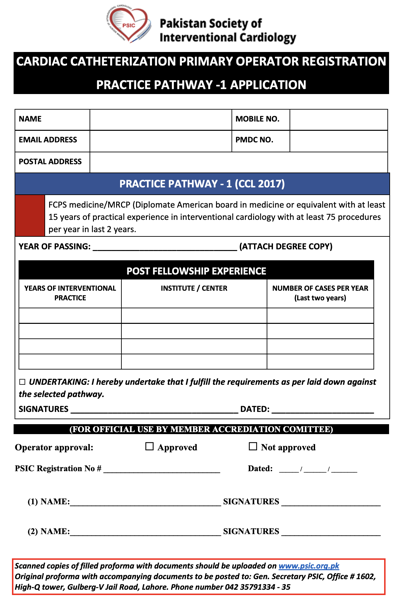 Primary Operator Registration Instructions – PSIC